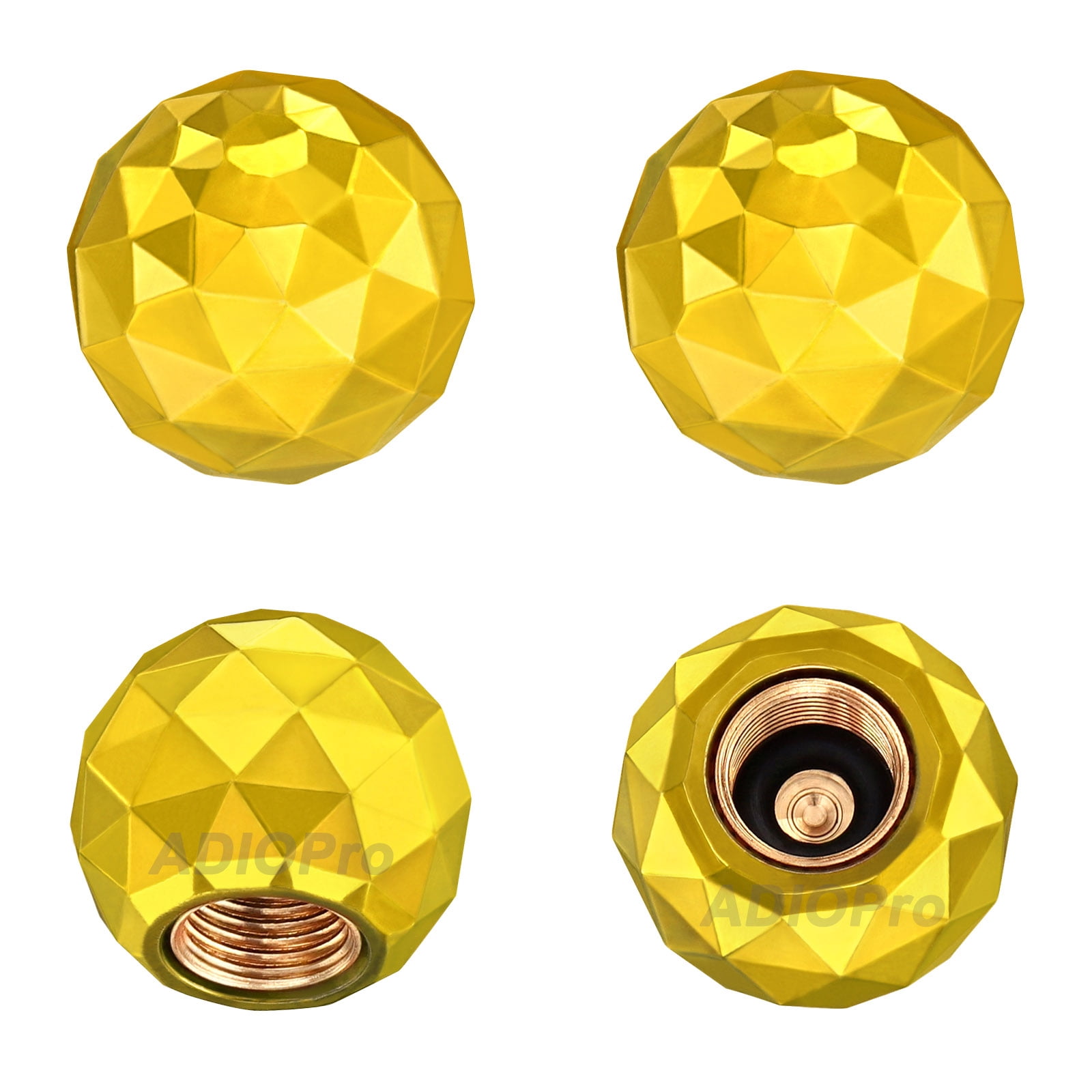 Gold crystal diamond valve stem caps shiny rhinestone valve dust cap ...