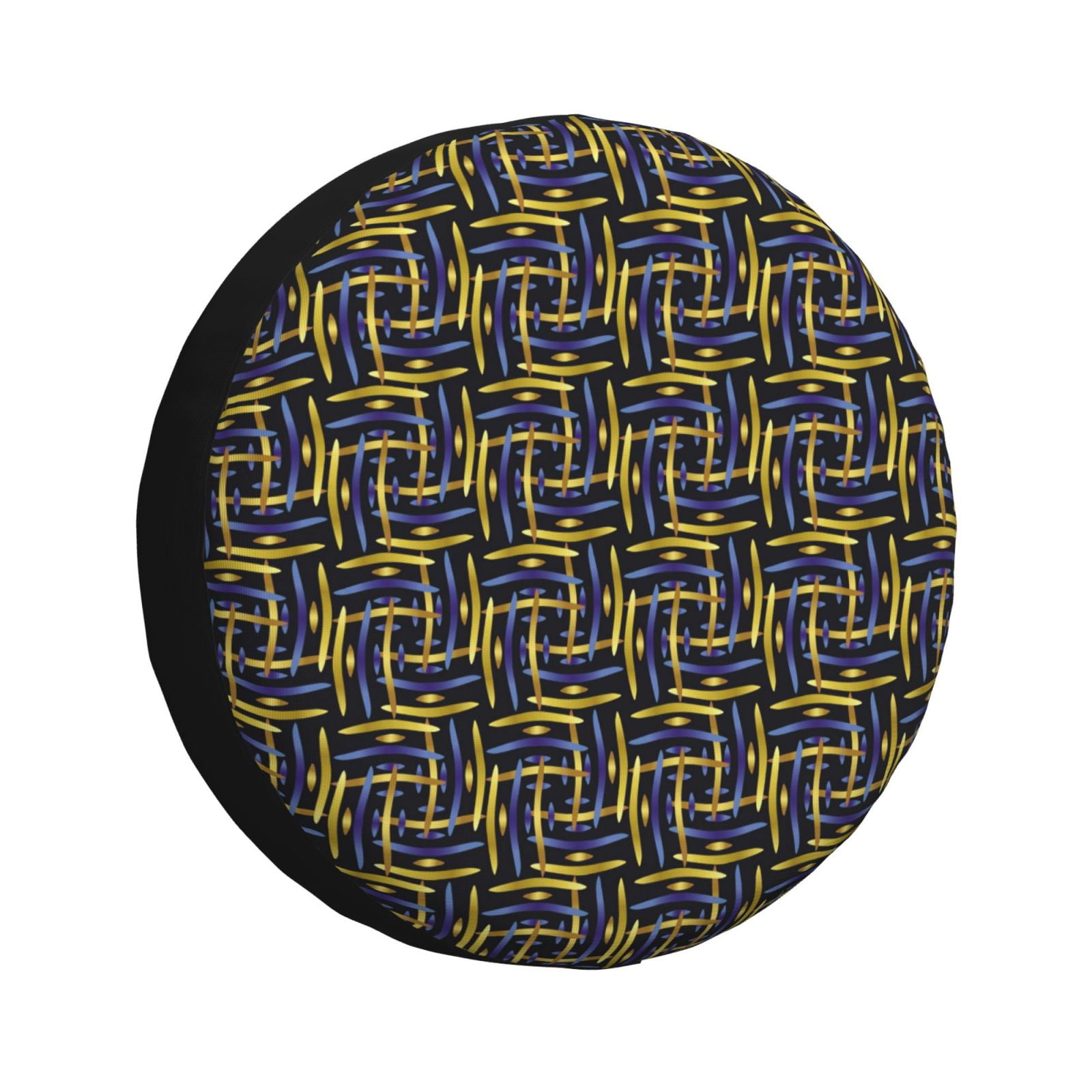Gold dark blue trellis Spare Tire Cover for Trailer Camper RV Truck SUV ...
