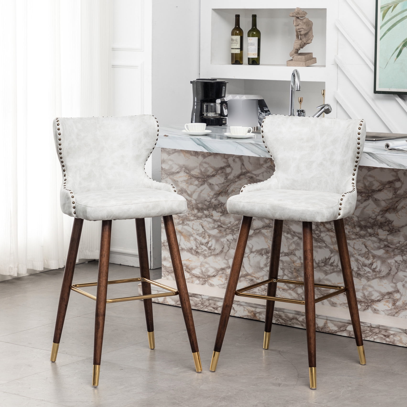 Gold - finished Metal Footrest / Relaxing Seating in Dining Area ...