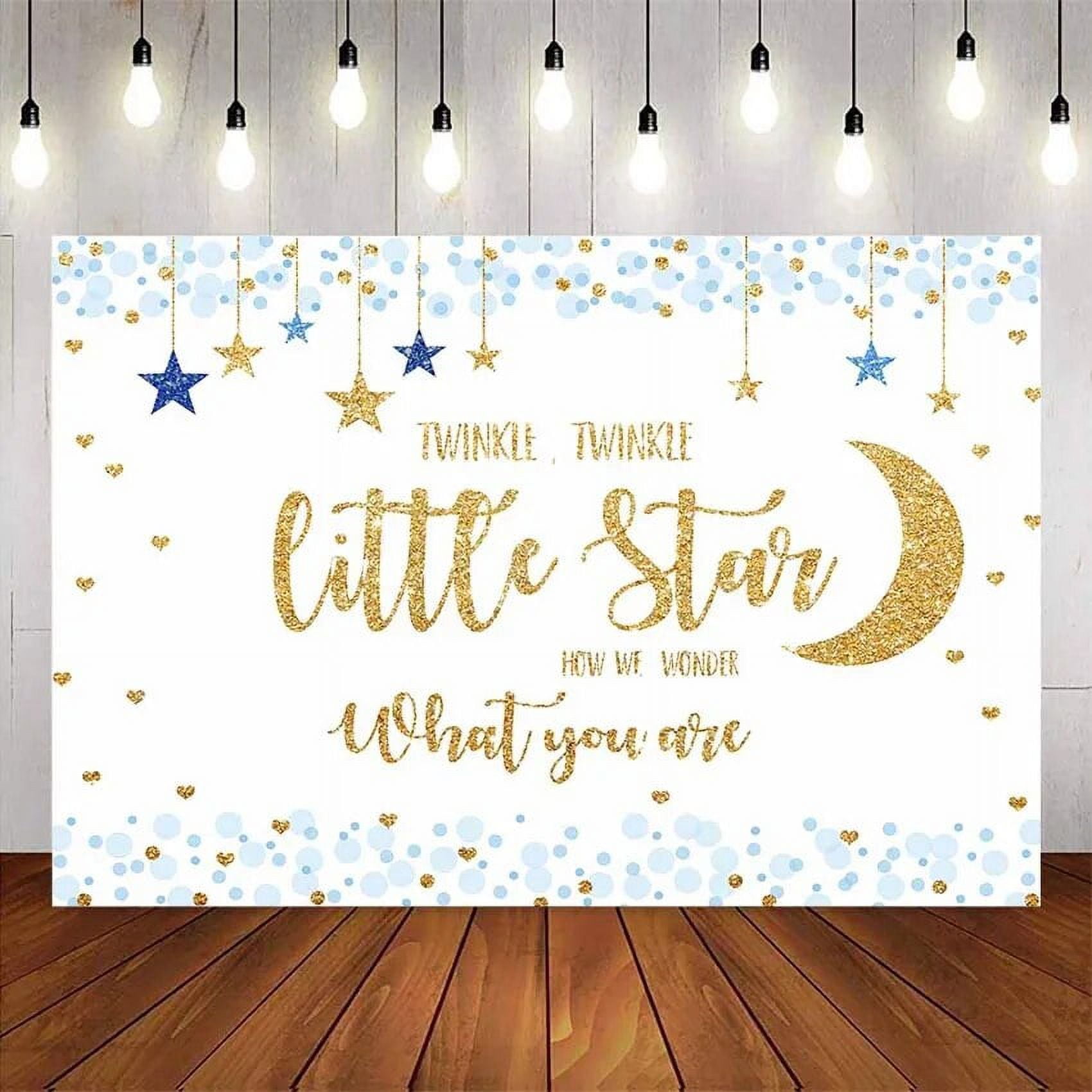 Gold glitter backdrop baby shower twinkle twinkle little star ...