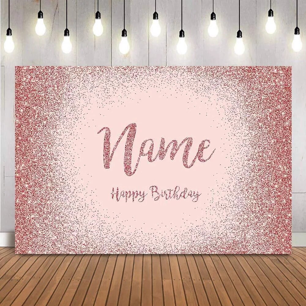 Gold glitter birthday backdrop Customize personalize background for ...
