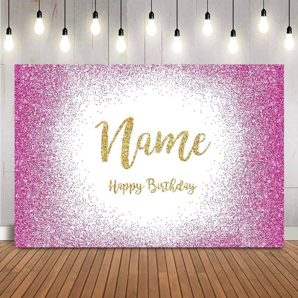 Gold glitter happy birthday party custom background for photo studio black happy birthday ...