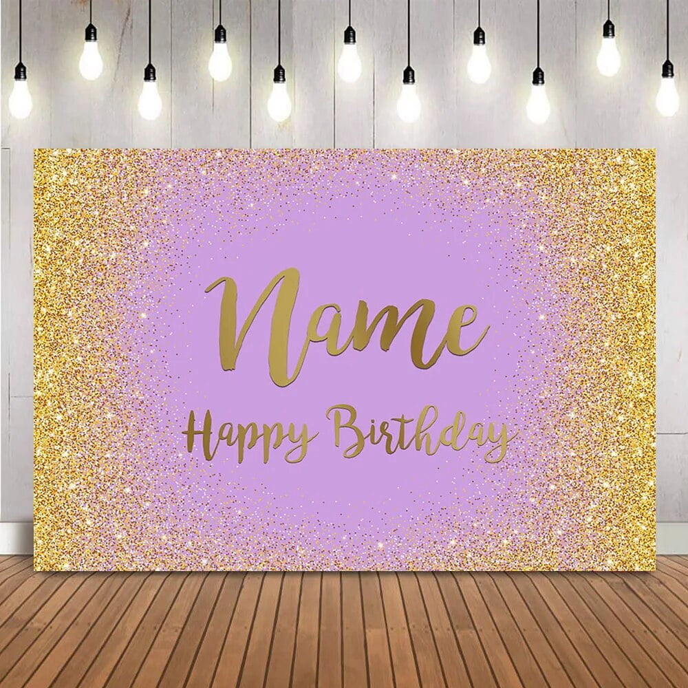 Gold glitter happy birthday party custom background for photo studio ...