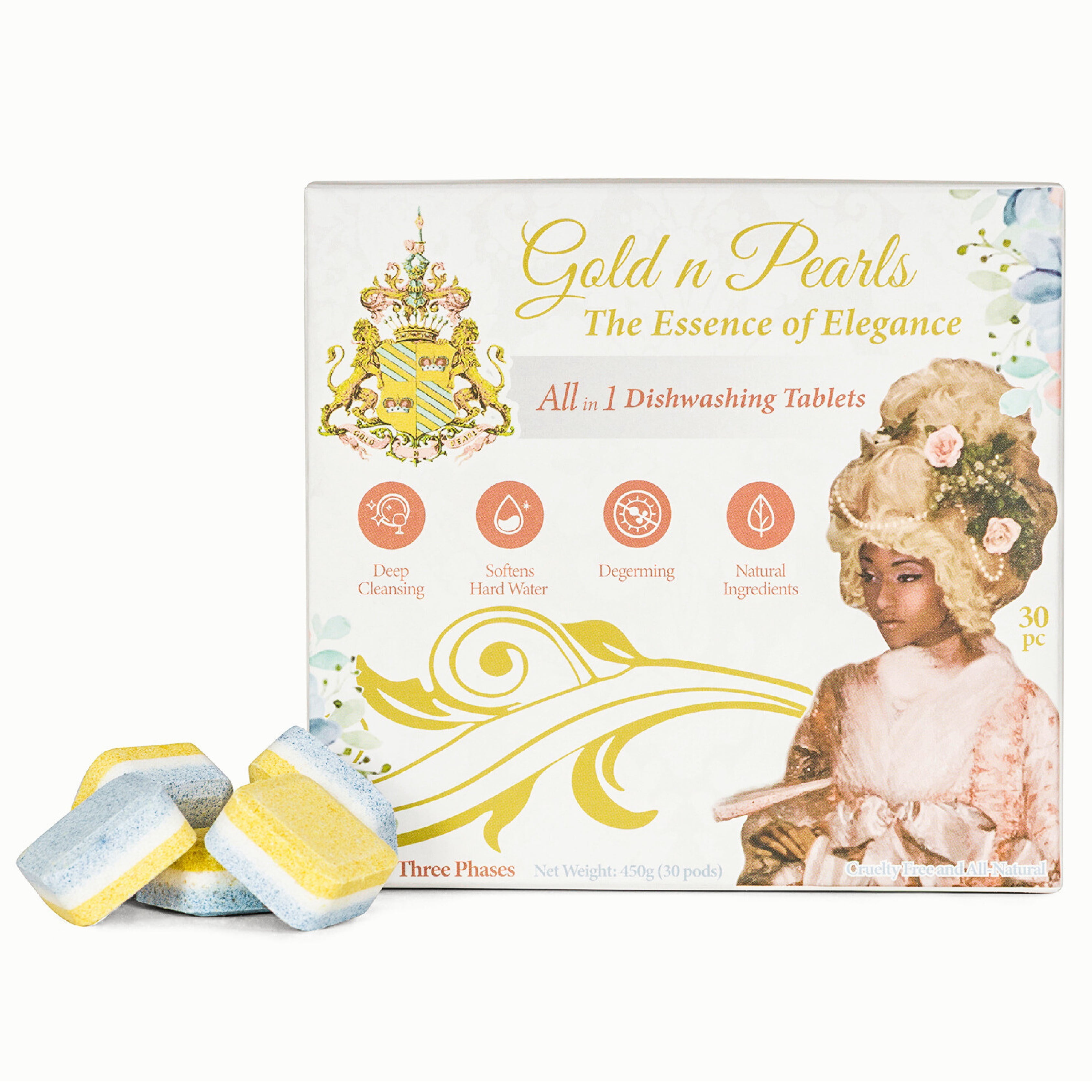 Gold n Pearls 3 - Layer Dishwashing Tablets, 30 Tablets - Effective ...