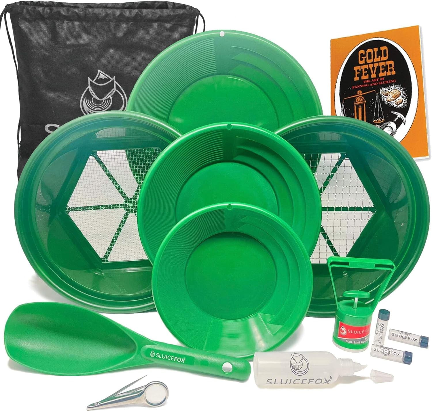 Gold panning kit for gold prospecting; 11 pc set + Bonus includes 3 ...