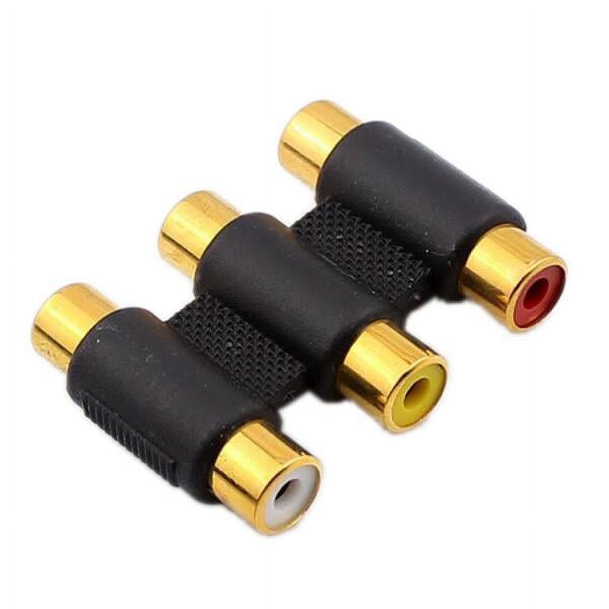 Gold-plated 3 Female to Female Coupler Joiner Adapter AV/Audio/Video ...
