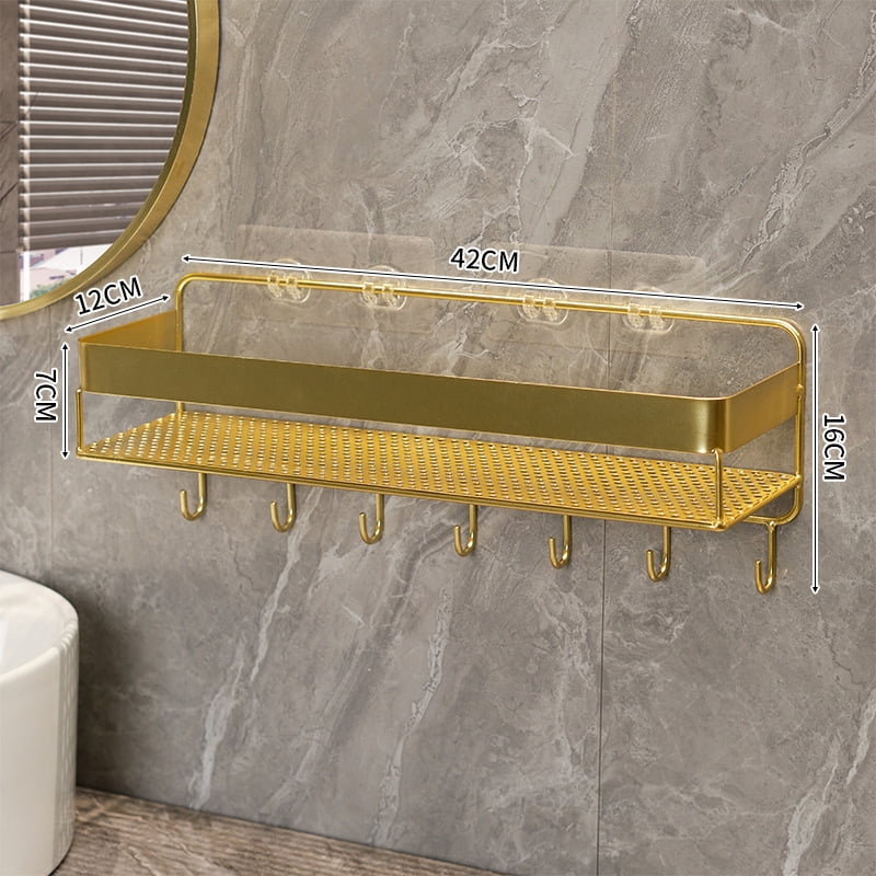 Gold storage rack without punching bathroom rack toilet washbasin wall ...