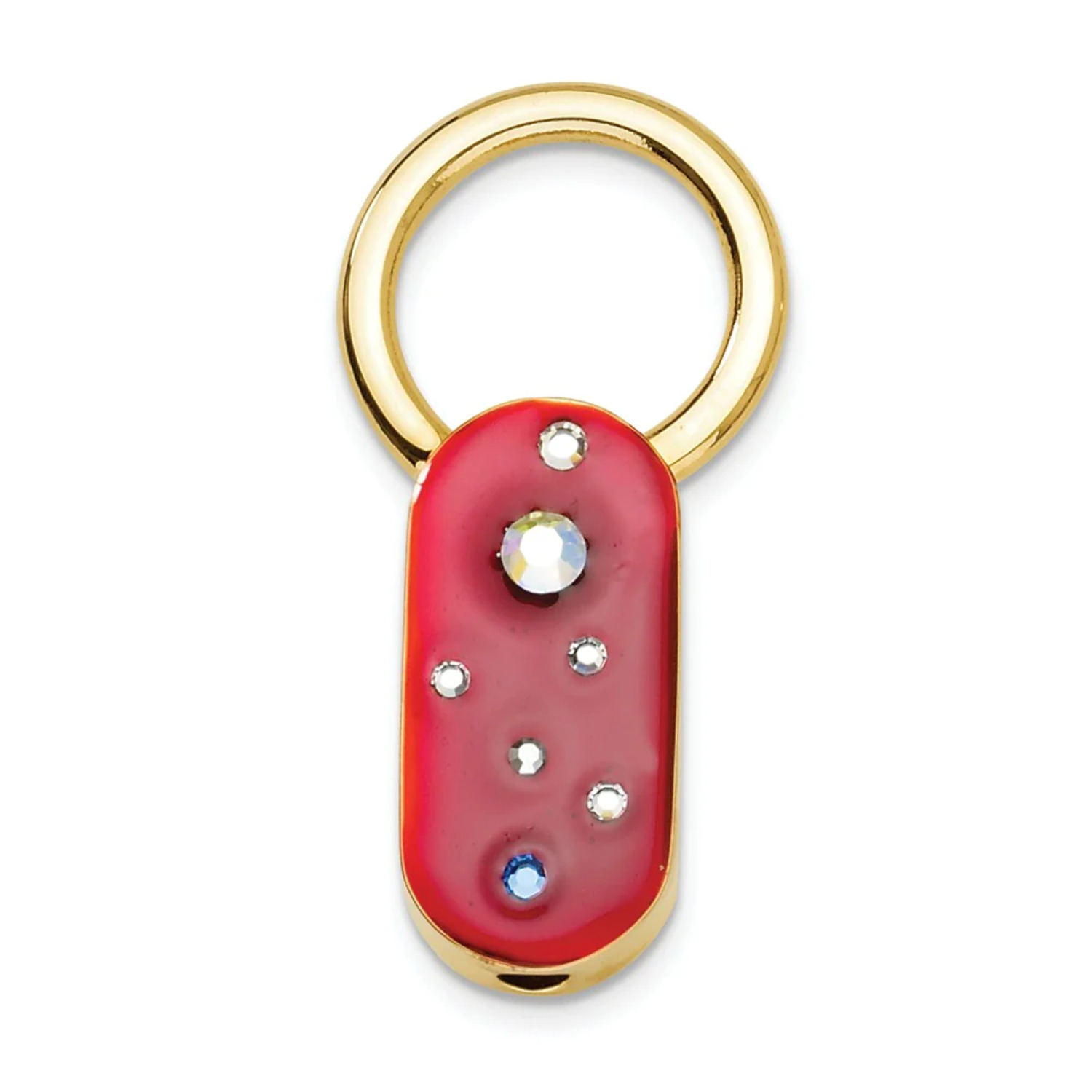 Gold-tone Red Enamel w/Crystals Key Fob - Walmart.com