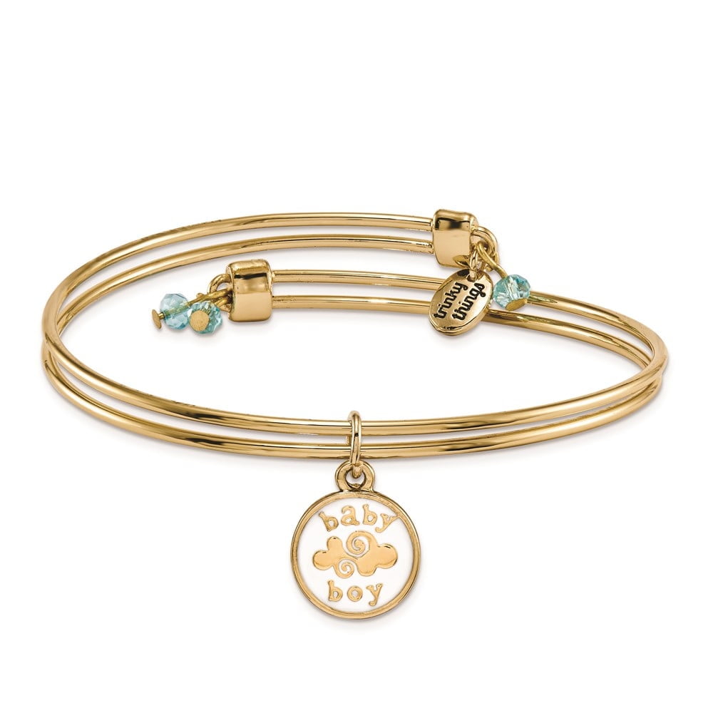 Gold-tone Trinky Things Baby Boy A New Baby Bracelet/Card - Walmart.com