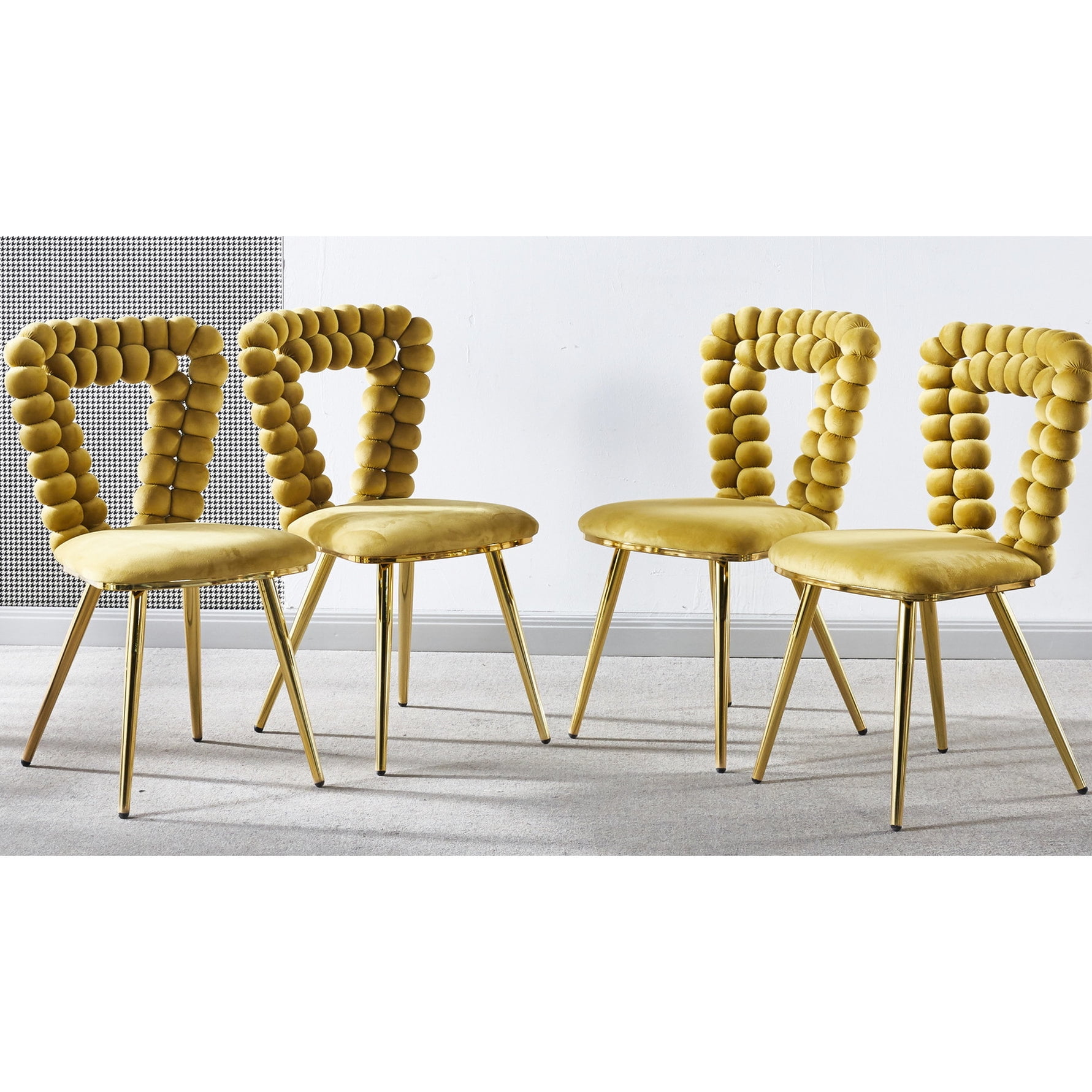Gold-yellow chairs / For various indoor areas / Comfortable sitting ...