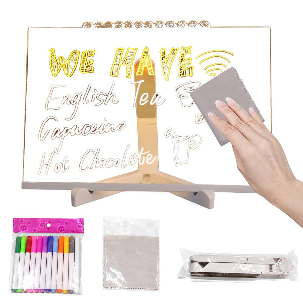 GoldCister Acrylic LED Message Board Acrylic LED Dry Erase Board Light ...