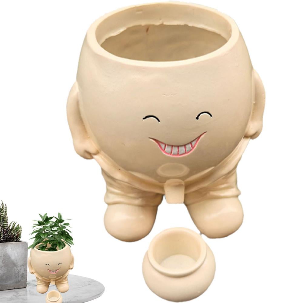 GoldCister Happy Face Planter for Indoor Plants Flower Pots Doll Shaped ...