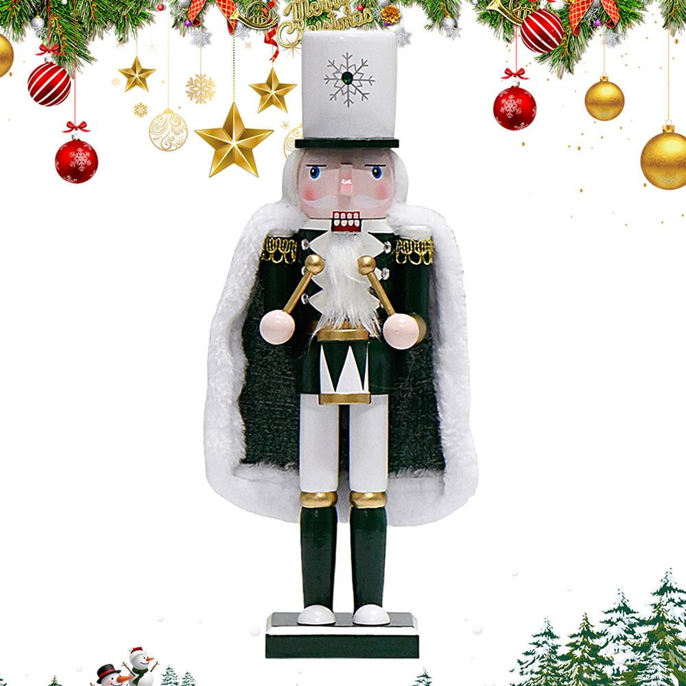 GoldCister Wooden Nutcracker Decorations King with Snowflake Scepter ...