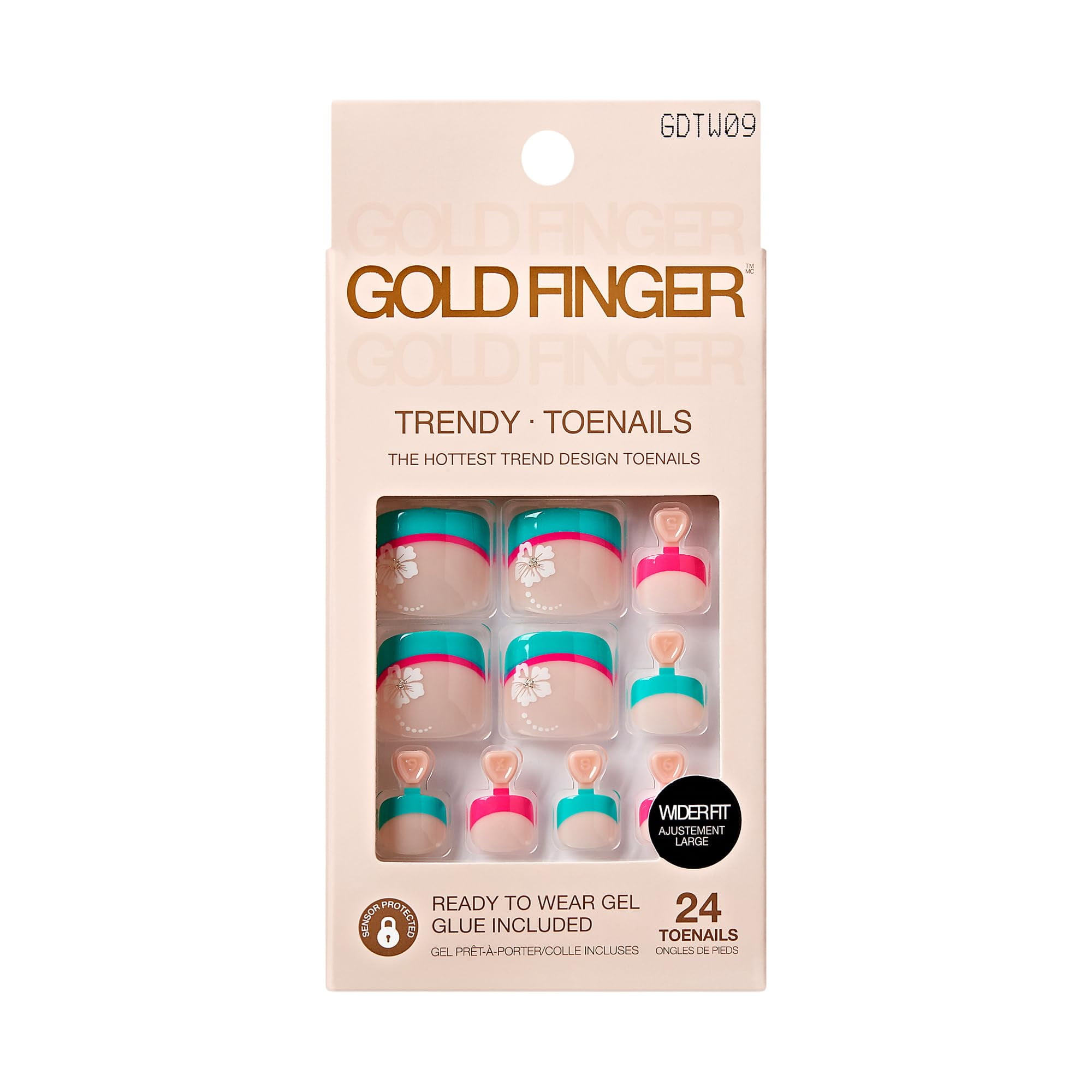 GoldFinger 24 Pcs Press On Toenails, Wide Fit Fake Nails, French Tip ...