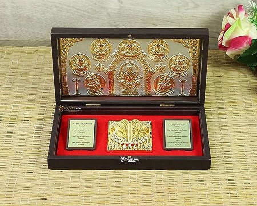 GoldGiftIdeas 24K Gold Plated AshtaLakshmi Maa Photo Frame with Charan ...