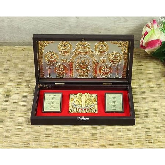 GoldGiftIdeas 24K Gold Plated AshtaLakshmi Maa Photo Frame with Charan Paduka, Return Gifts ...