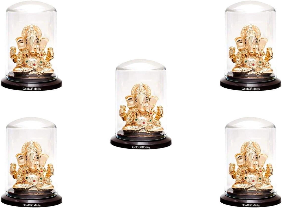 GoldGiftIdeas 24K Gold Plated Dagdu Seth Ganesha Idol with Cabinet ...