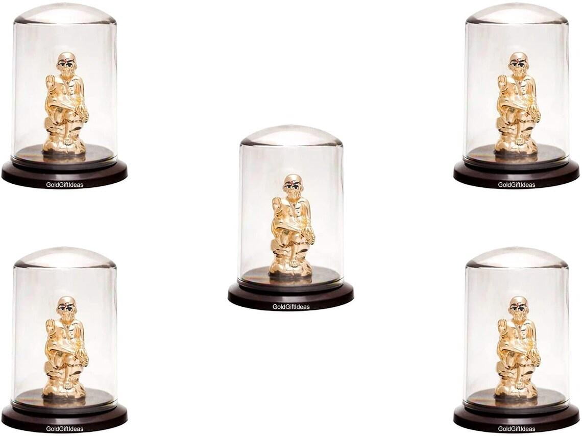 GoldGiftIdeas 24K Gold Plated Sai Baba Idol for Car Dashboard, Sai Ram ...