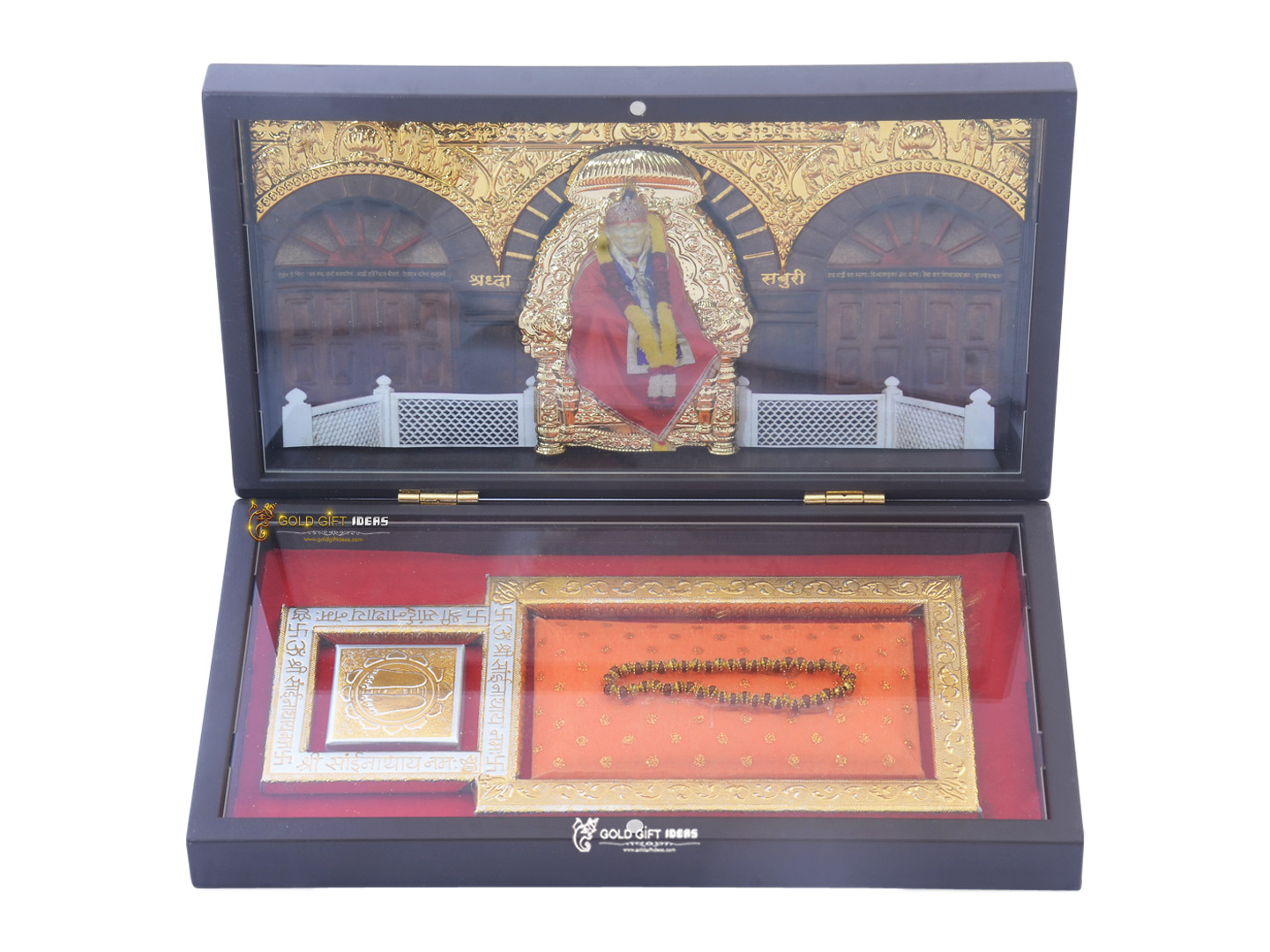 GoldGiftIdeas 24K Gold Plated Sai Baba Photo Frame with Samadhi Sthan ...