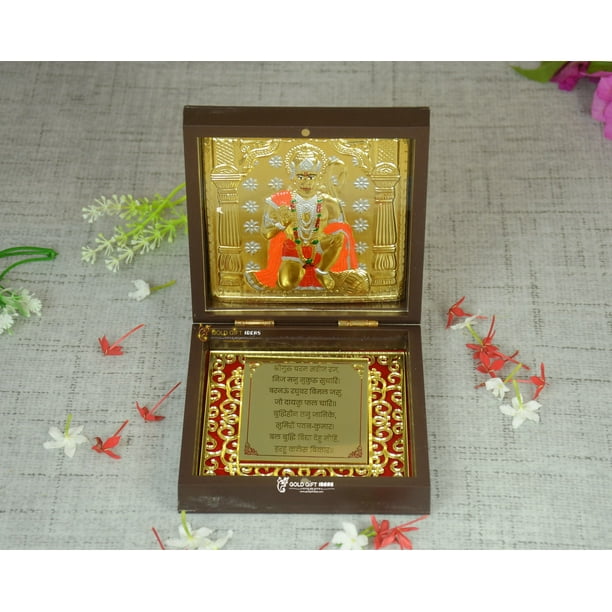 GoldGiftIdeas 24K Gold Plated Square Hanumanji Photo Frame for Home ...