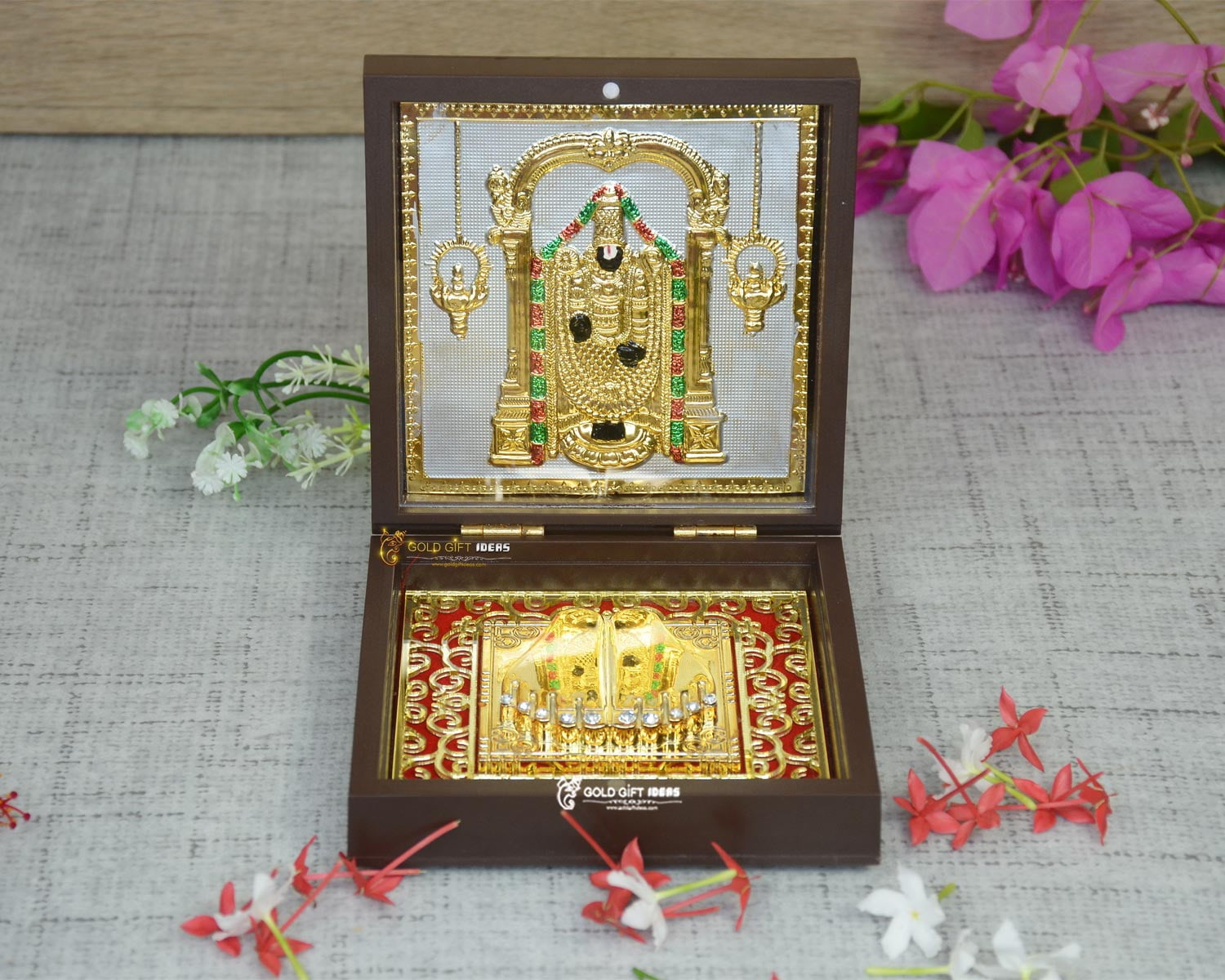 GoldGiftIdeas 24K Gold Plated Square Tirupati Balaji Photo Frame with ...