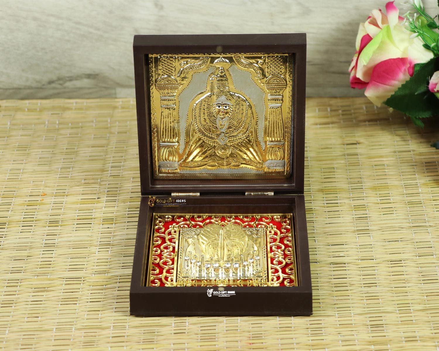 GoldGiftIdeas 24K Gold Plated Tulja Bhavani Photo Frame with Charan ...