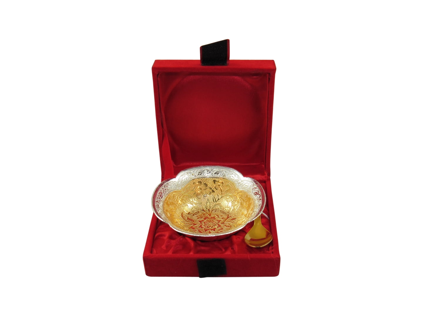 GoldGiftIdeas 4 Inch Gold-Silver Plated Rose Serving Bowl, Brass Bowl ...