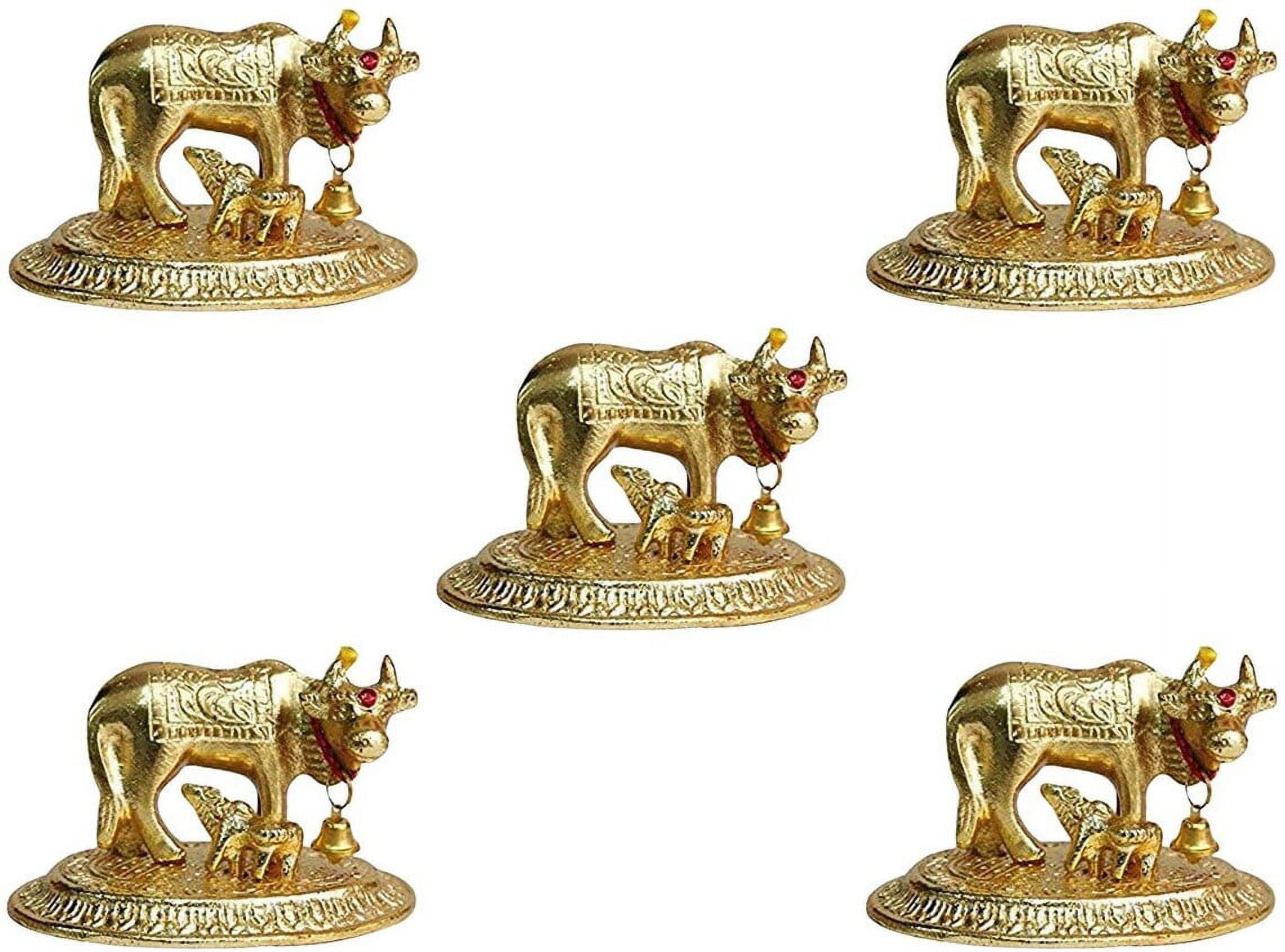 GoldGiftIdeas Oxidized Gold Plated Cow and Calf Idol for Gift (9 x 5 cm ...