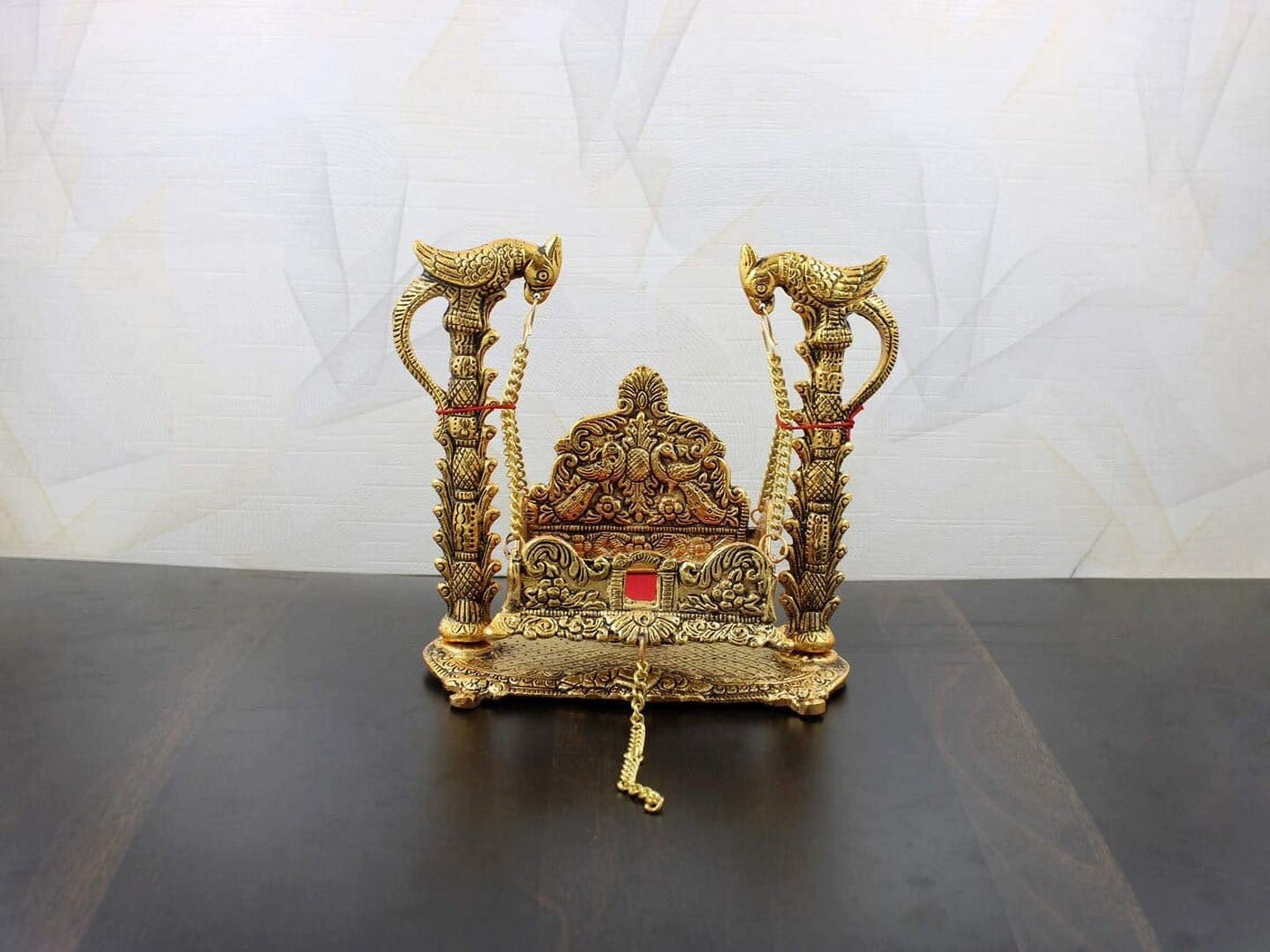 GoldGiftIdeas Oxidized Gold Plated Laddu Gopal Jhula for Home, Krishna ...