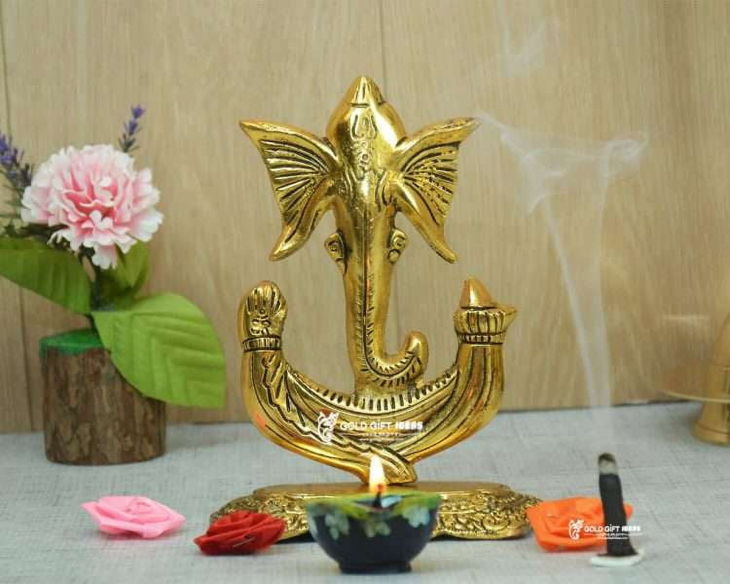 GoldGiftIdeas Oxidized Vighnaharta Ganesh Idol for Pooja, Ganesh Statue ...