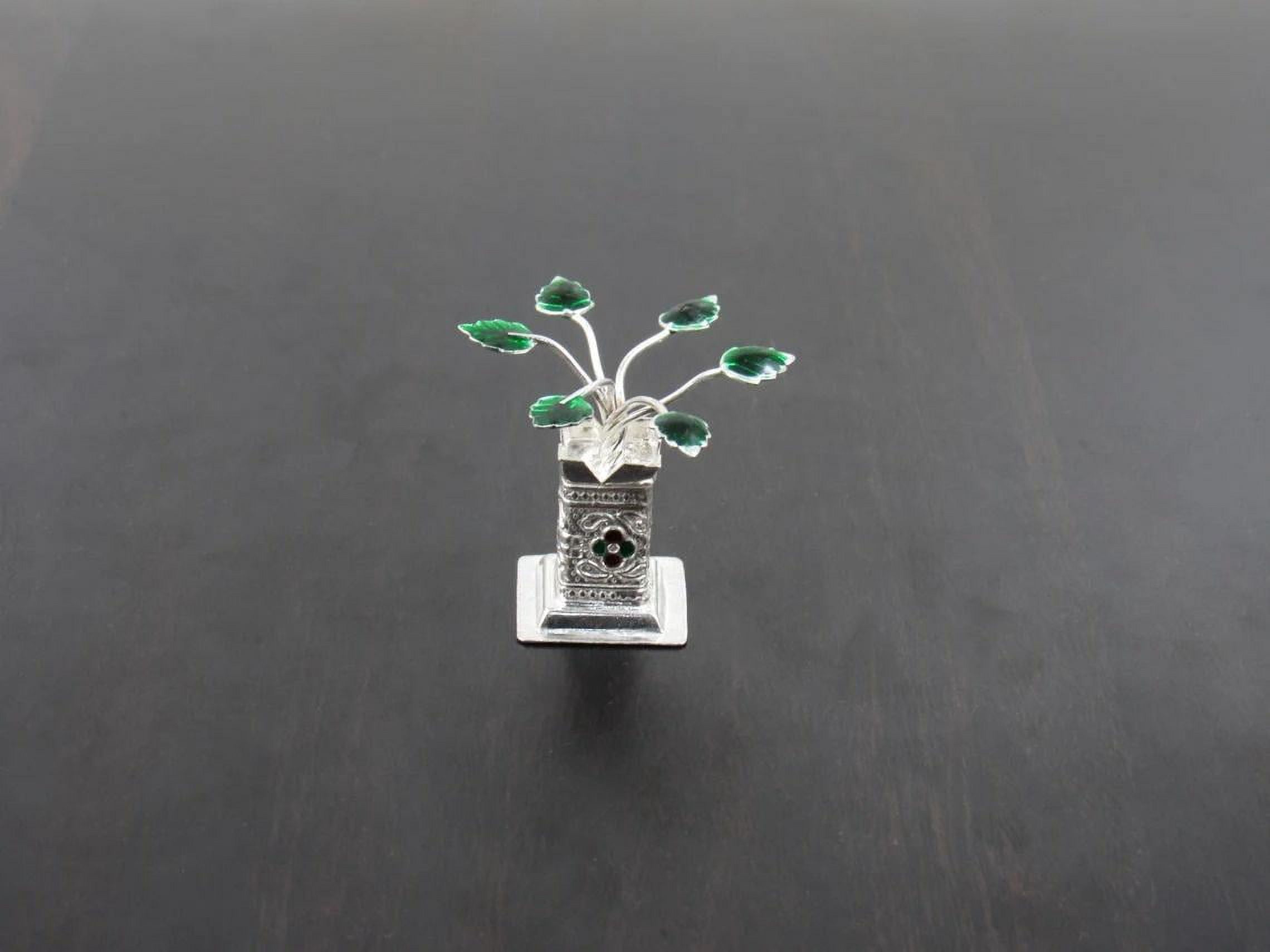 GoldGiftIdeas Pure Silver Calcutta Tulsi Plant for Gift, Silver Tulsi ...