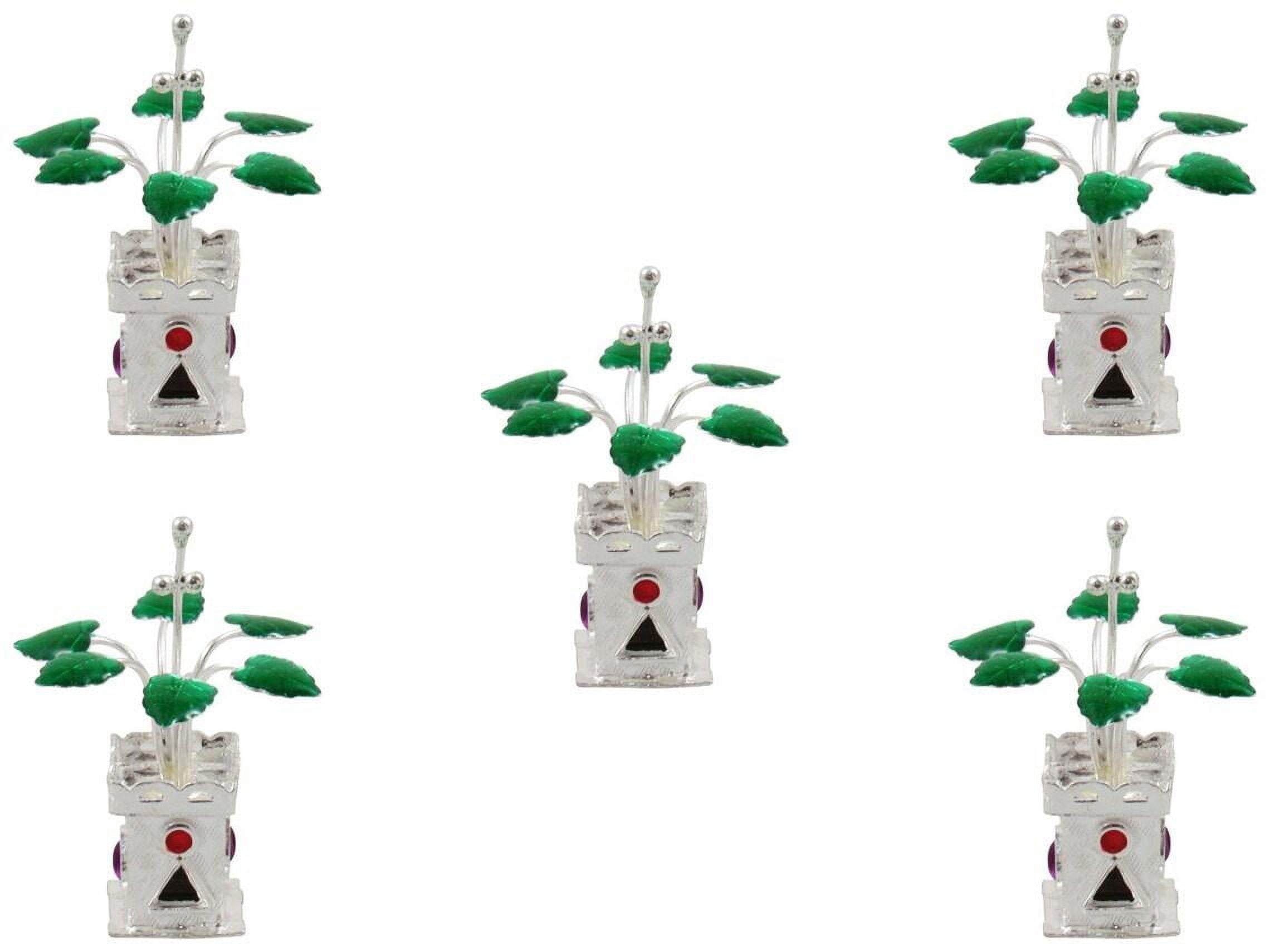 GoldGiftIdeas Pure Silver Tulsi Plant for Gift, Silver Tulsi Pot for ...