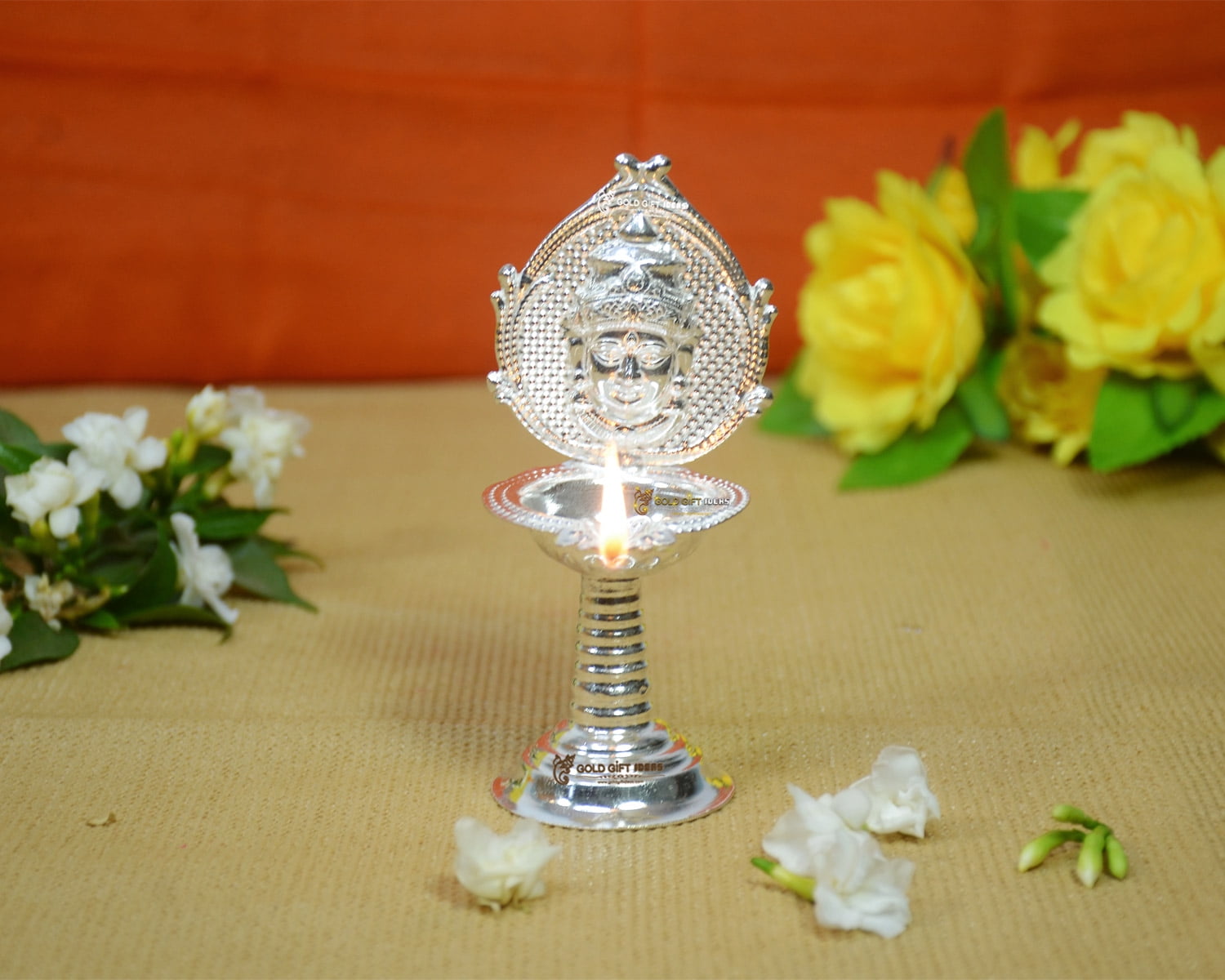 GoldGiftIdeas Silver Plated Dhan Lakshmi Diya for Pooja Room, Return ...