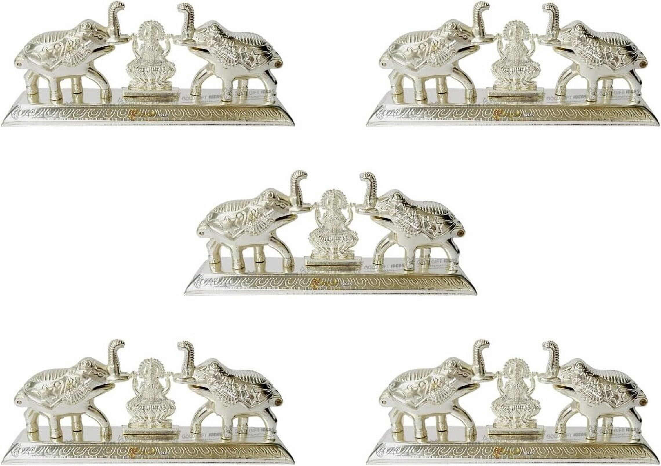 GoldGiftIdeas Silver Plated Elephant Kankavati with Laxmiji Statue ...