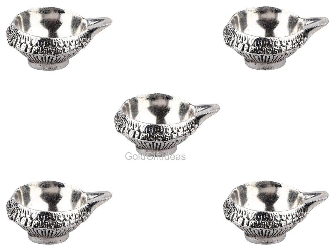 GoldGiftIdeas Silver Plated Kuber Diya for Home Temple, Return Gifts ...