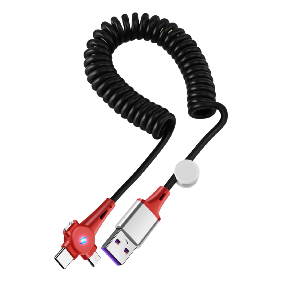 GoldHub 1PC 3-in-1 Charging Cable with Type-C/Micro USB/8-Pin 100W T ...