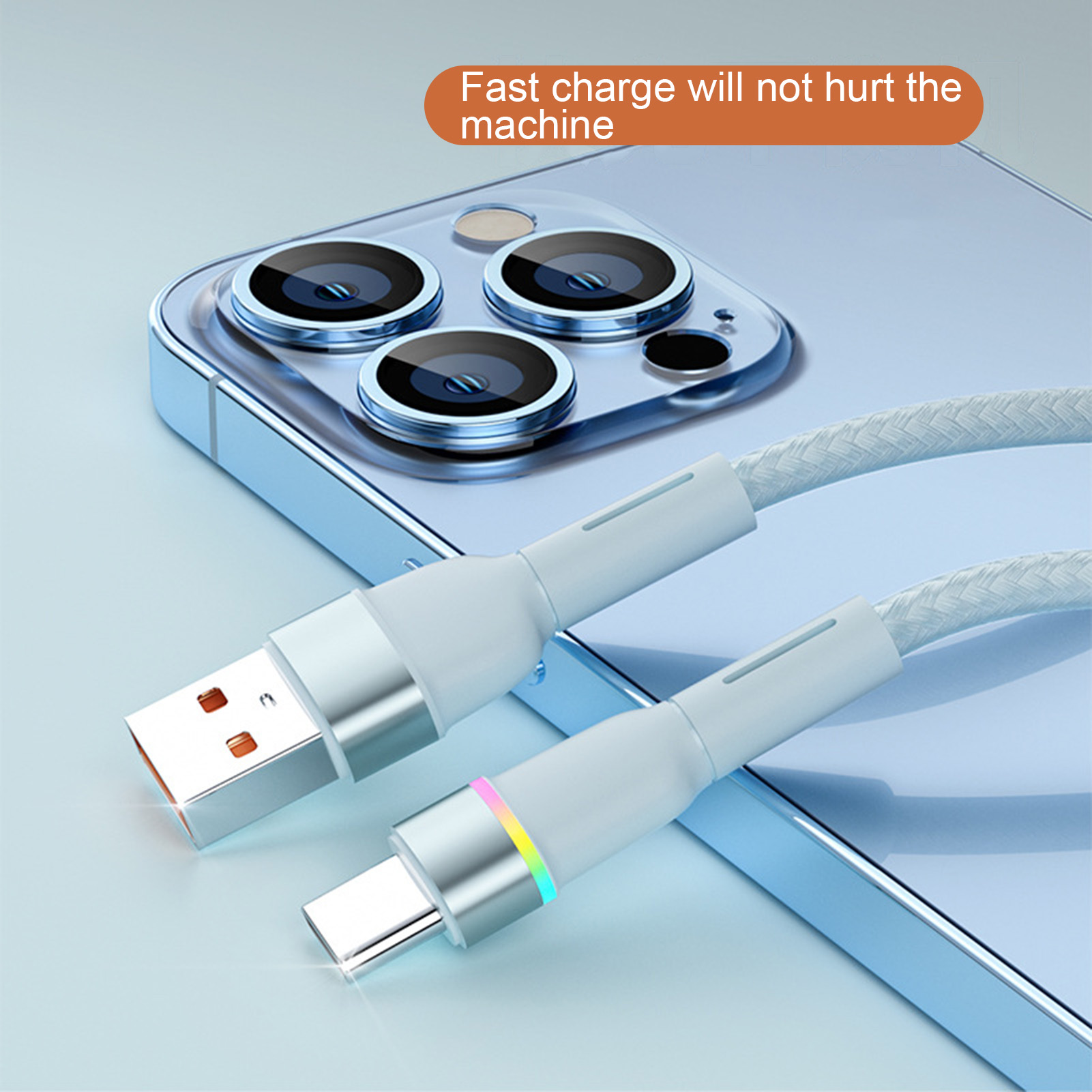 GoldHub 1PC Fast Charging Cable 3.2ft 66W Data Cable with Smart Seven ...