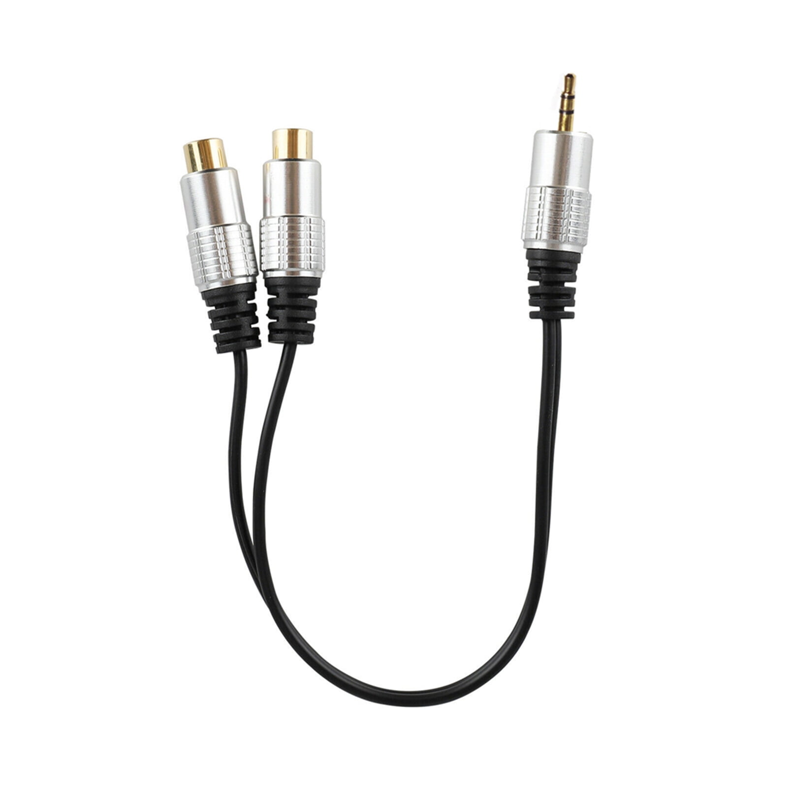 GoldHub 2 RCA Female to 3.5mm Male Stereo Plug Cable Y Shape Audio Jack ...