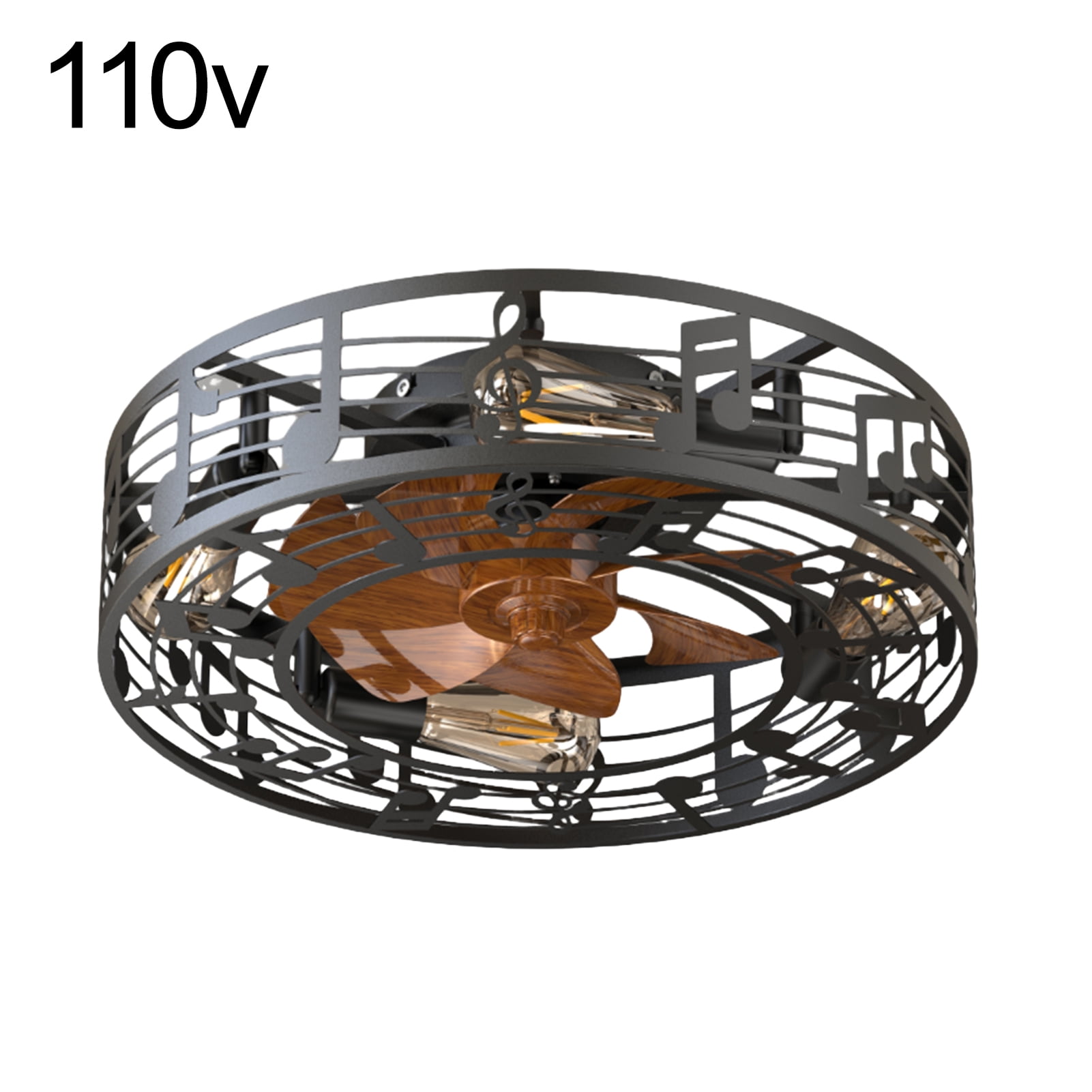 GoldHub 20" Small Ceiling Fan Light Musical Note Lampshade Chandelier ...
