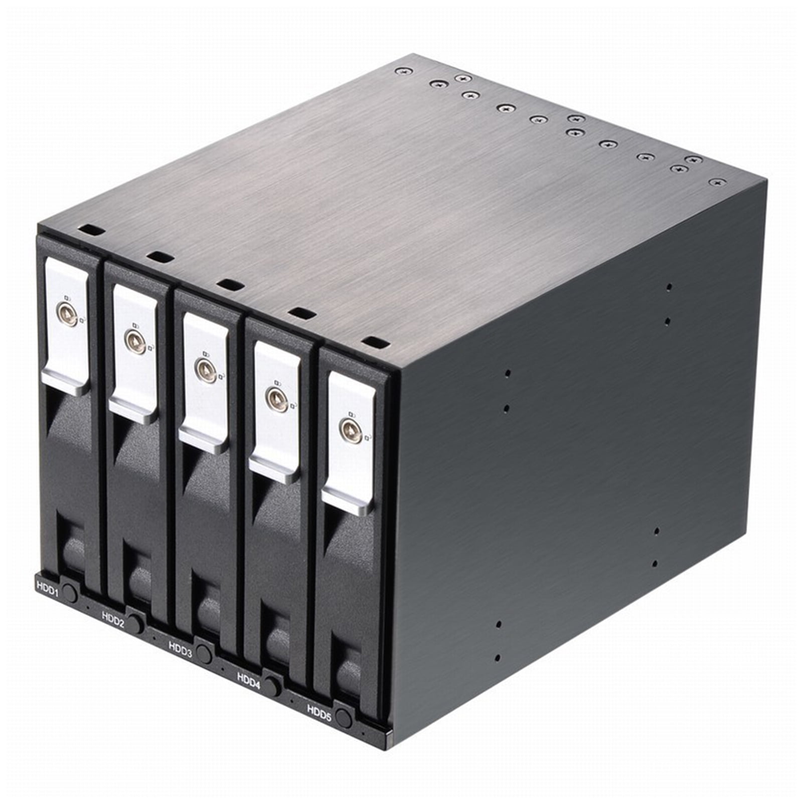 GoldHub 3.5-Inches HDD Enclosure with Lock 5 Bay LED Indicator 8CM ...