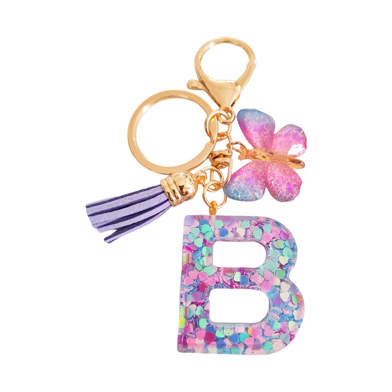 GoldHub Butterfly Initial Letter Keychain Pendant Exquisite ...