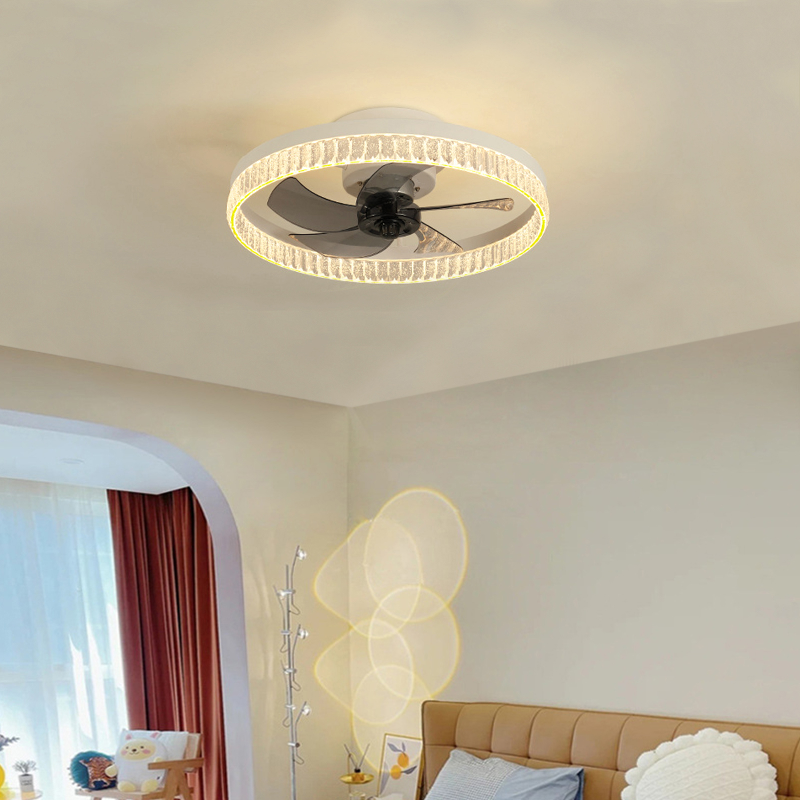 GoldHub Ceiling Fan Lamp Timing Function Small Modern Flush Mount ...