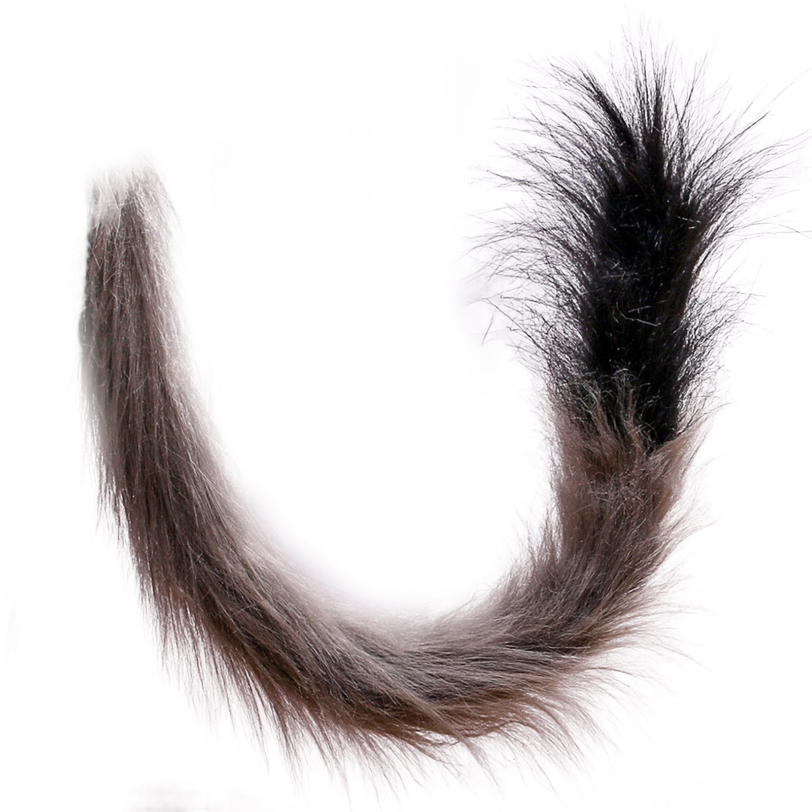 GoldHub Cosplay Fake Cat Tail Soft Fuzzy Plush Contrast Color with ...