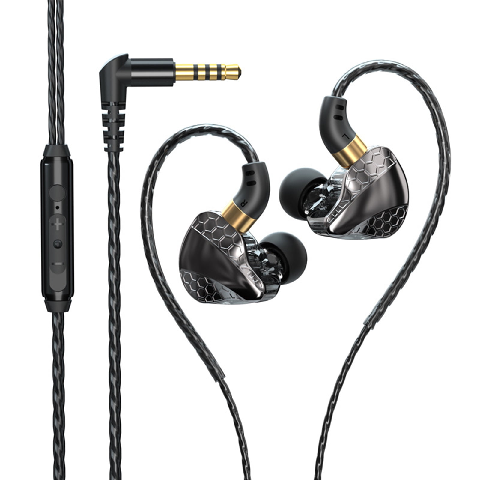 GoldHub Earphone Wired In-ear Headset with Subwoofer Mic Enhanced Sound ...