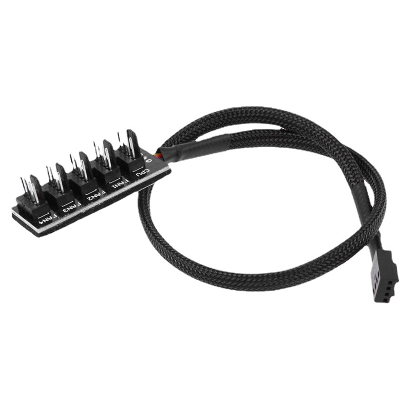 GoldHub PWM Fan Splitter 1 to 4/5 4Pin Nylon Mesh CPU Fan Adapter Power ...