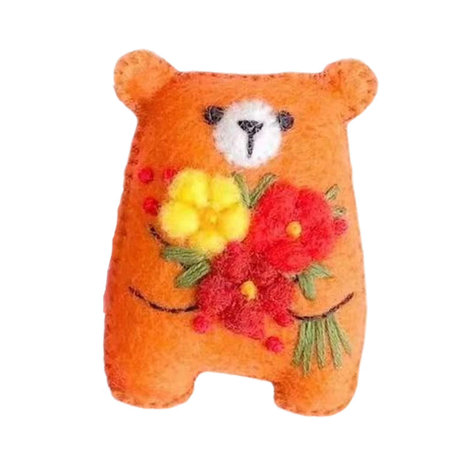 GoldHub Pocket Hug Flower Bear Doll Handmade Felt Floral Bouquet Little ...
