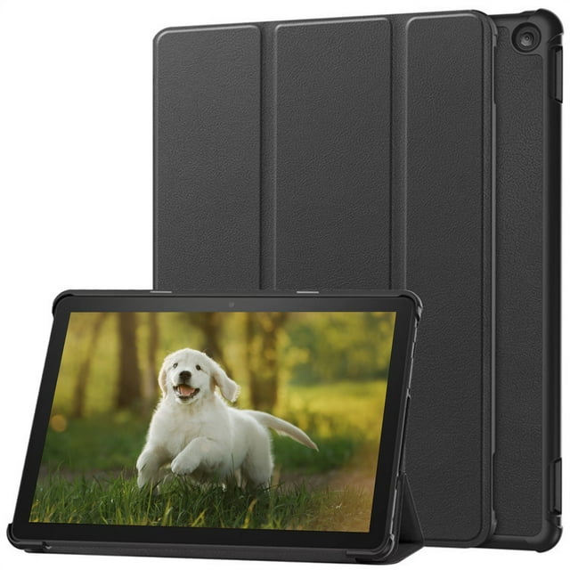 GoldHub Tablet Protective Case for Fire-HD 10 Foldable Slim Solid Color ...