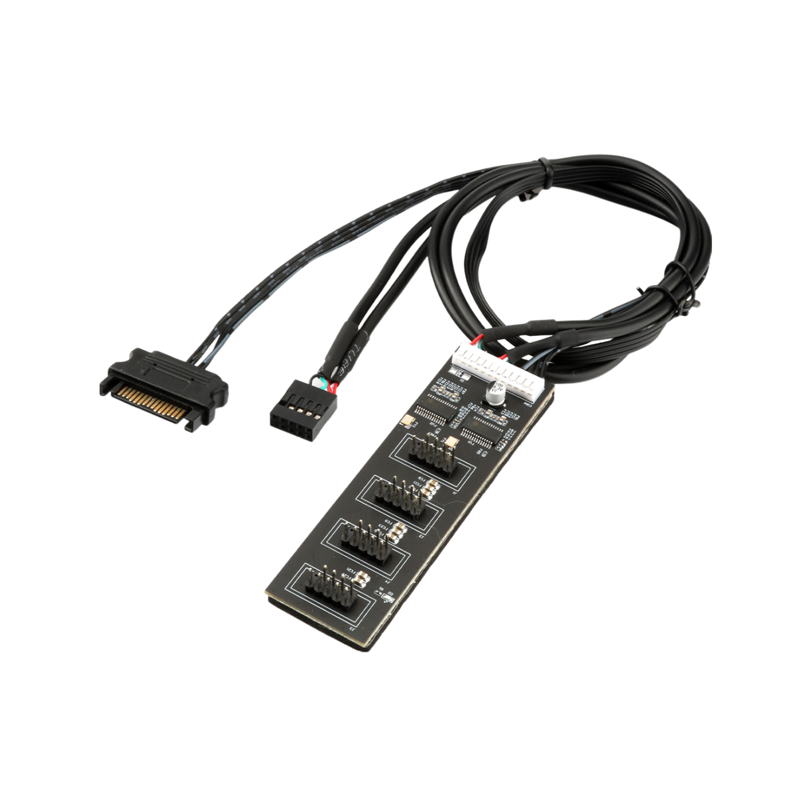GoldHub USB 2.0 Header Splitter with SATA Power Cable 1 to 4 9Pin ...