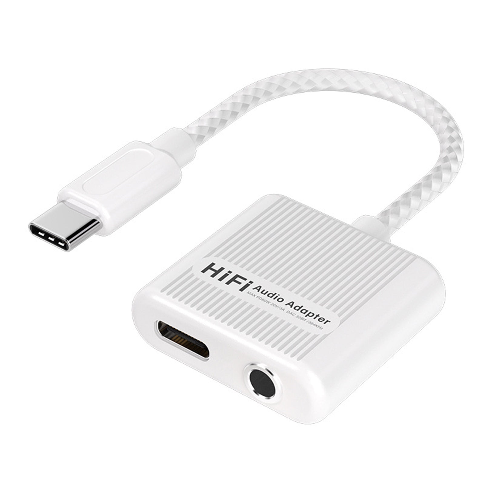 GoldHub USB C to 3.5mm Audio Adapter And Charger 2-in-1 with 60W PD Fast Charging High ...