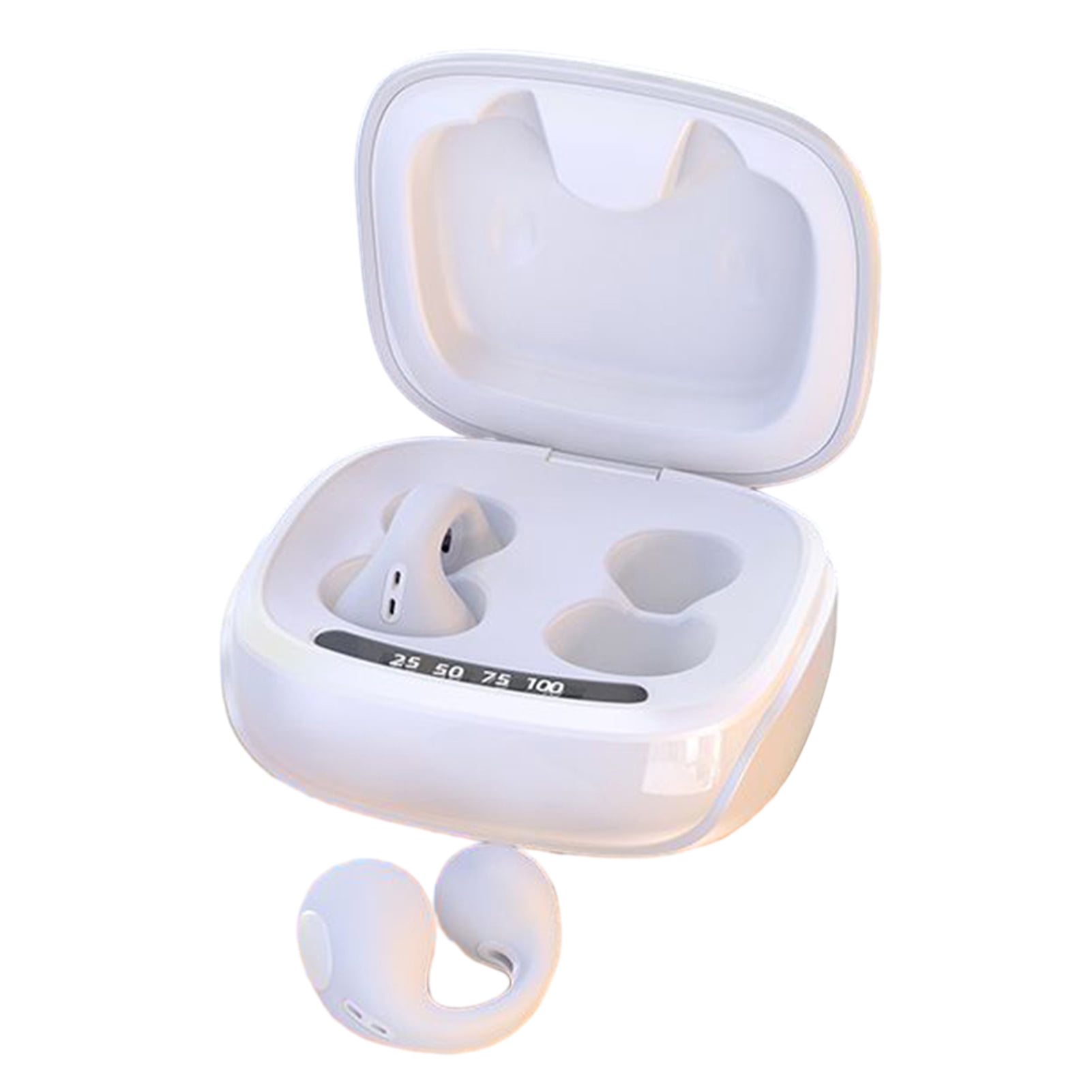 GoldHub Wireless Headphones Bone Conduction Ear Clip with LED Power ...